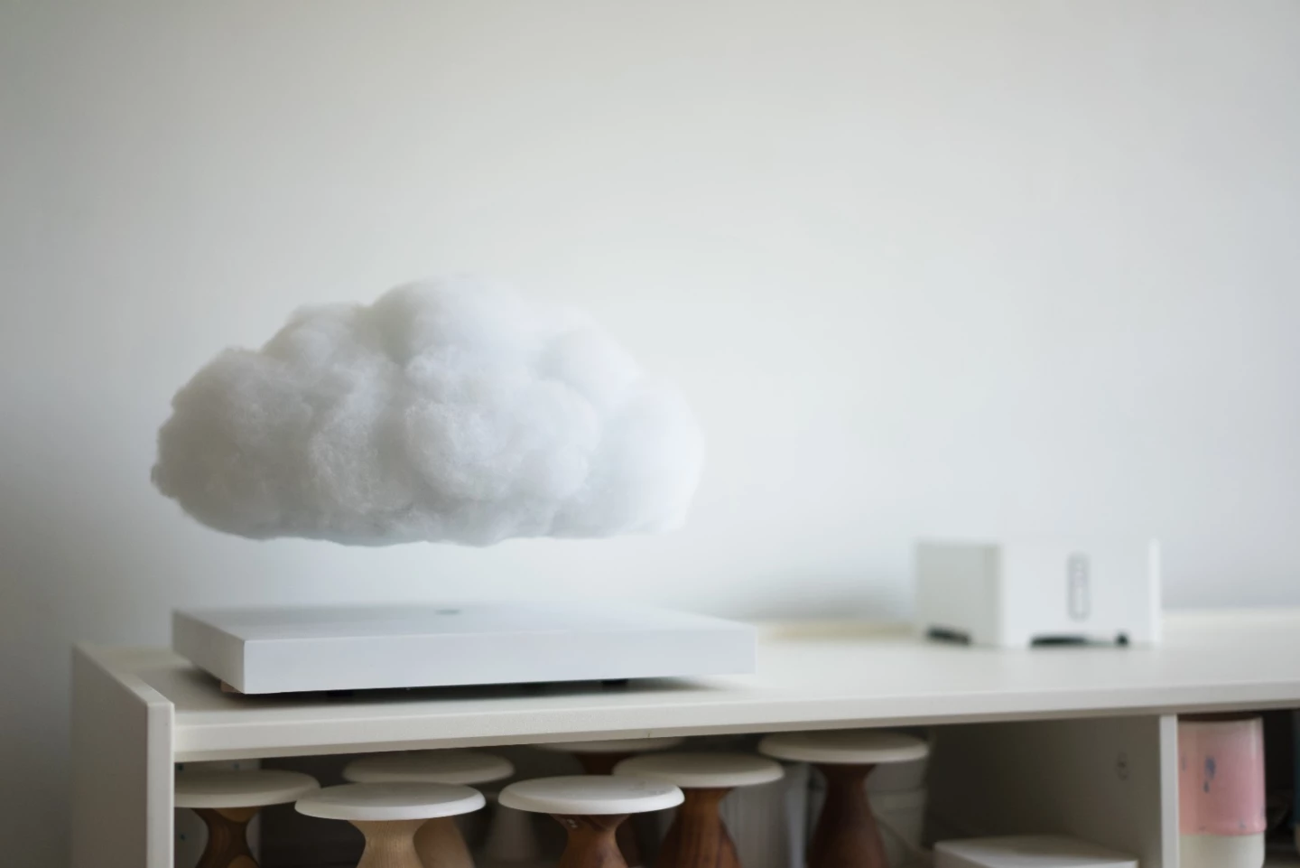 This floating cloud lamp is a mini thunderstorm for your coffee table