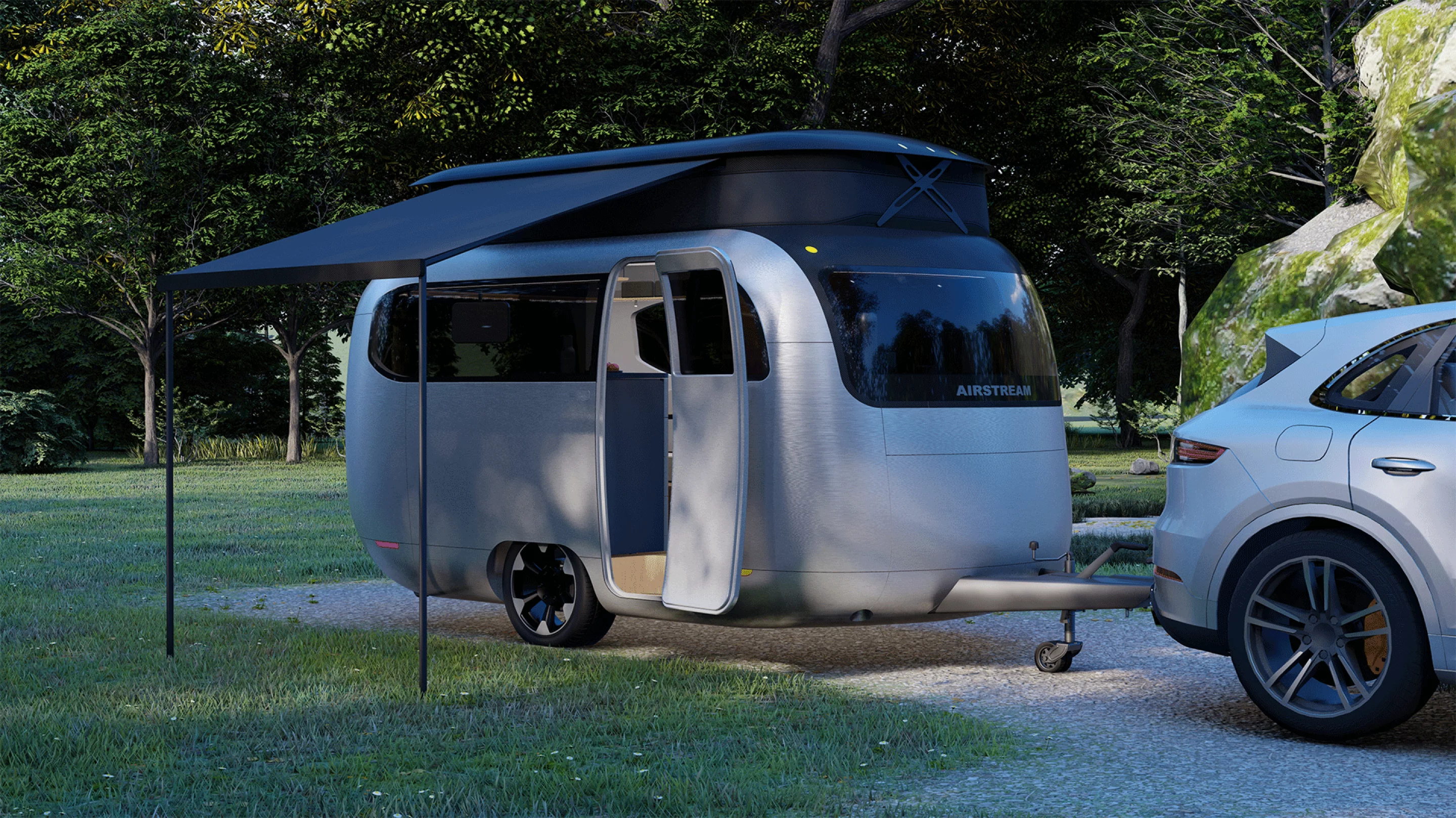 Airstream and Porsche brainstorm visionary travel trailer concept