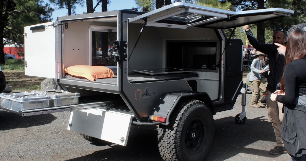 Overkill T.K.4.7 off-road camping trailer rides small but opens up for ...