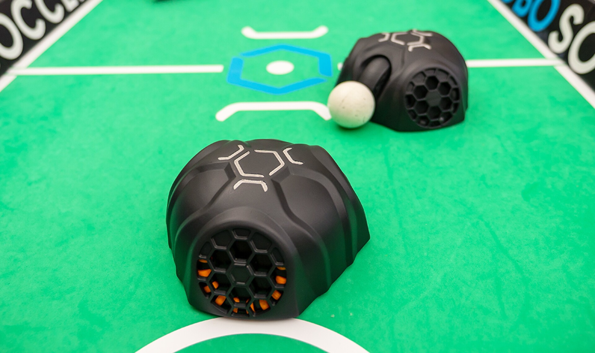 True to its name, RoboSoccer uses robots to play soccer