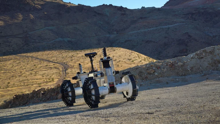 Wheeled NASA rover splits in two to explore craters