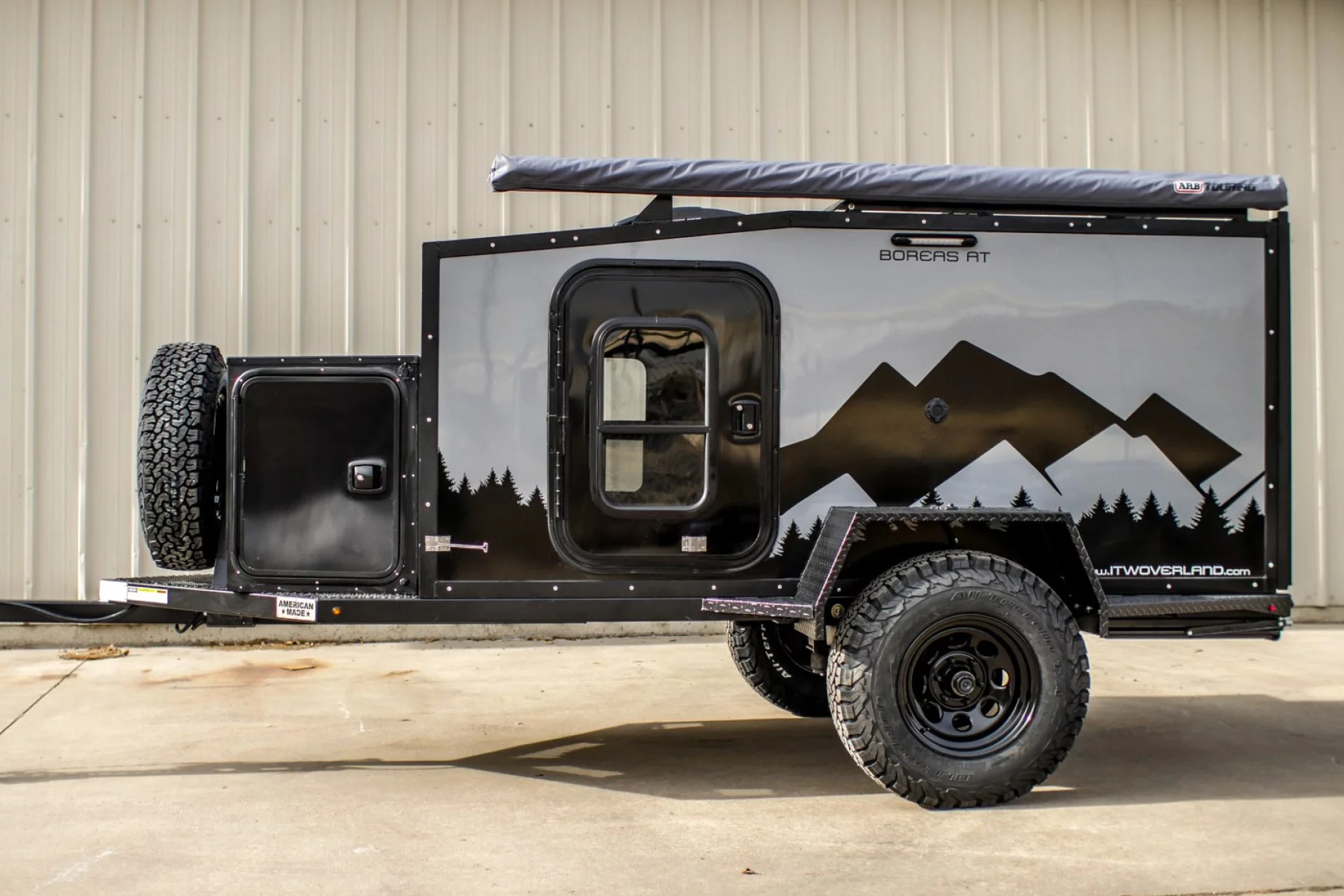 Boreas composite off-road camper trailer leaves the wood in the forest