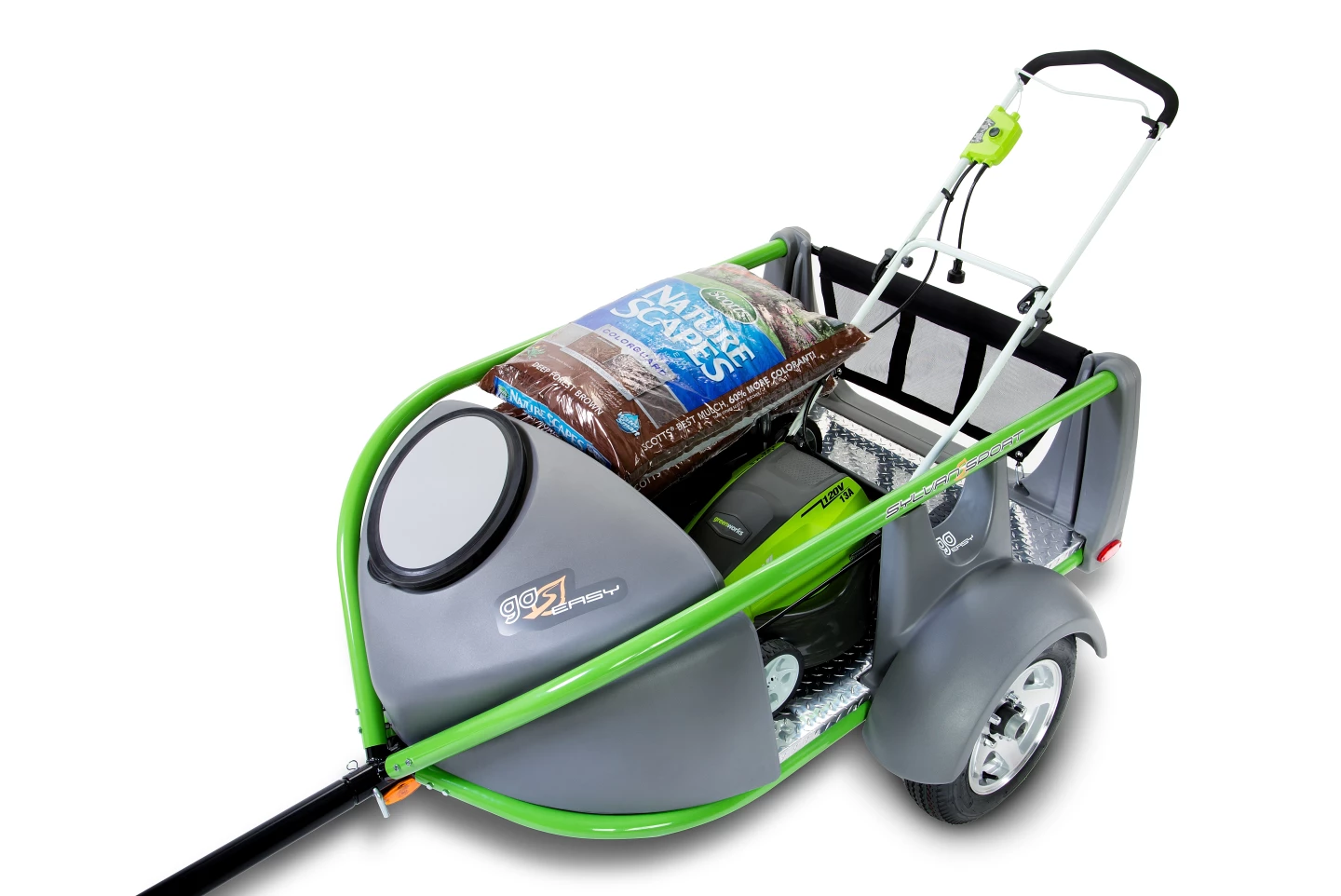 GO-Easy ultralight trailer/camper rides behind a motorcycle or small car