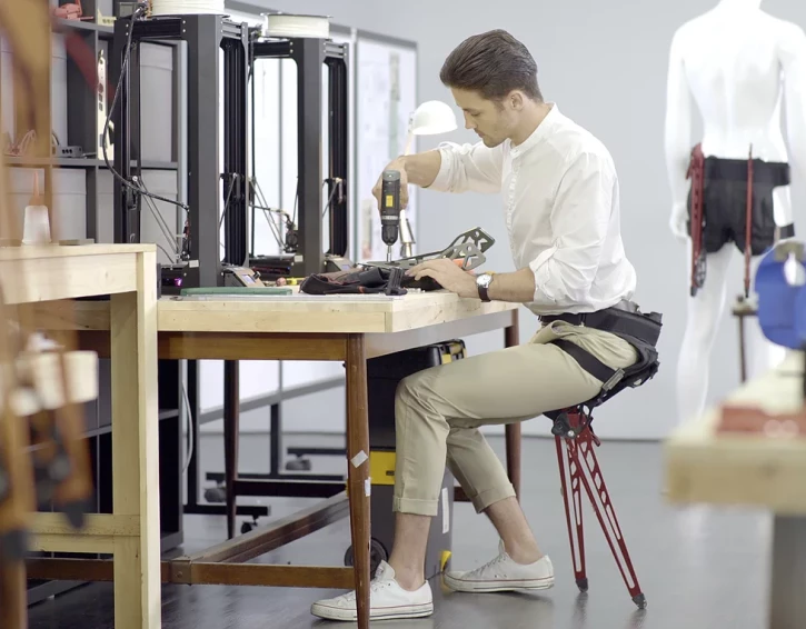 Lex folding wearable chair lets you take a seat anywhere
