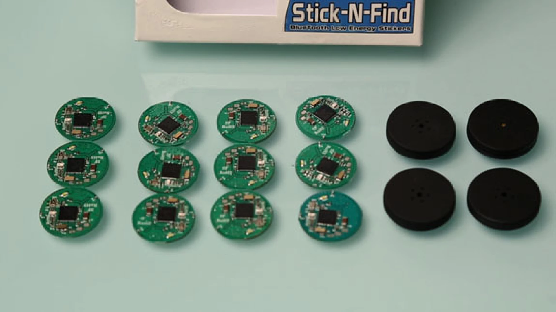 StickNFind system uses your phone and coin-like tags to find lost items