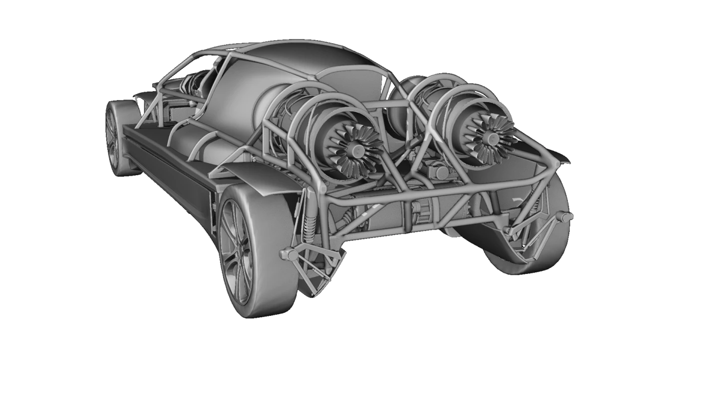 Twin-jet flying hypercar promises crazy speed in the street and sky