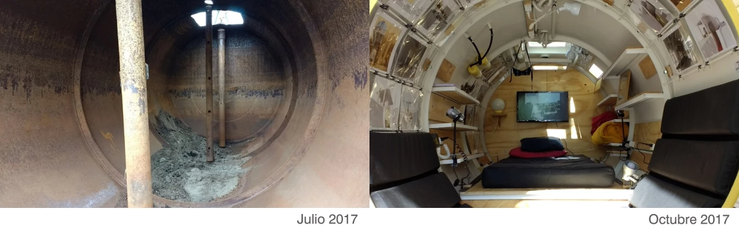 Fuel storage tank transformed into novel micro-shelter