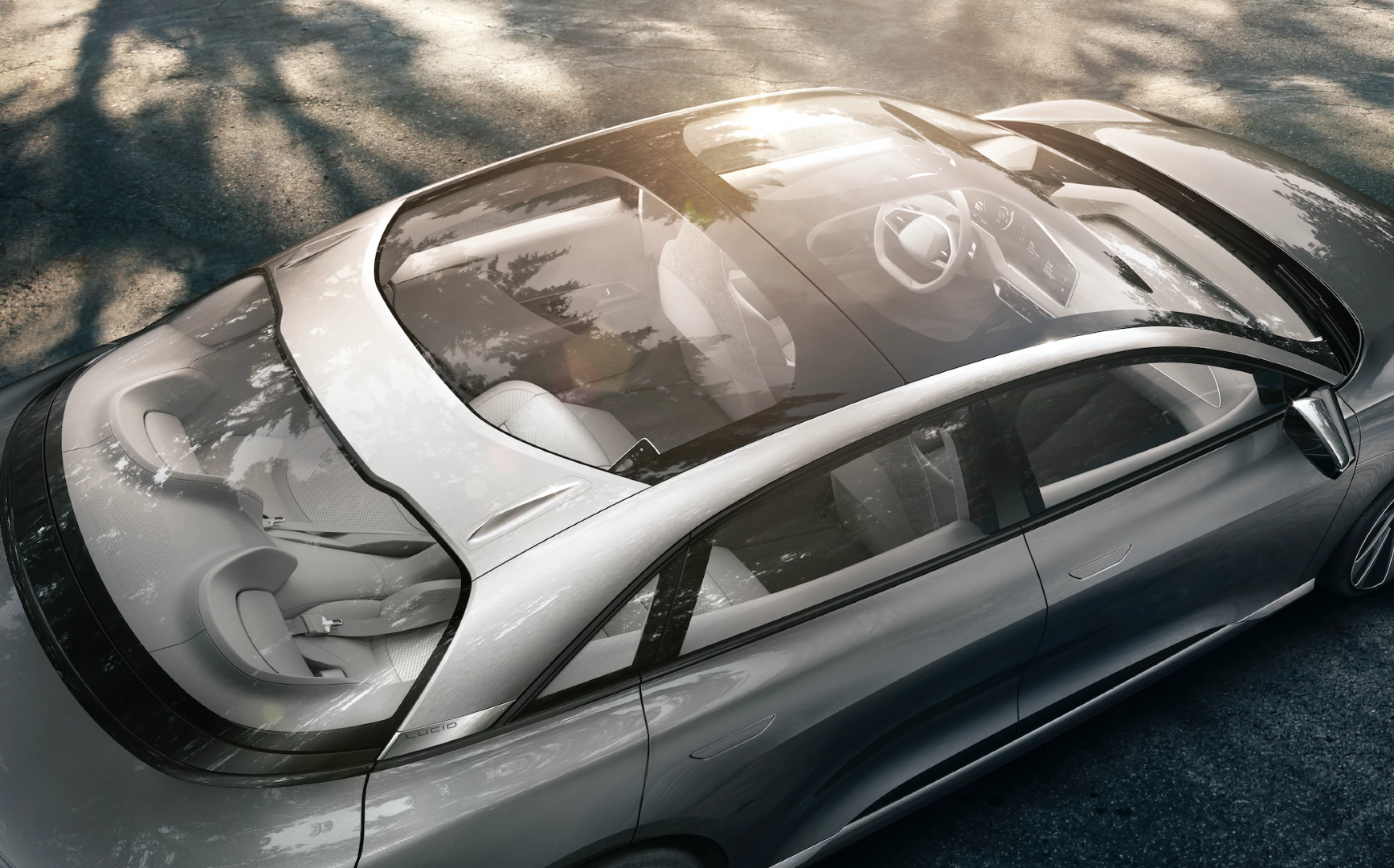 Lucid finally offers first look at upcoming electric sedan