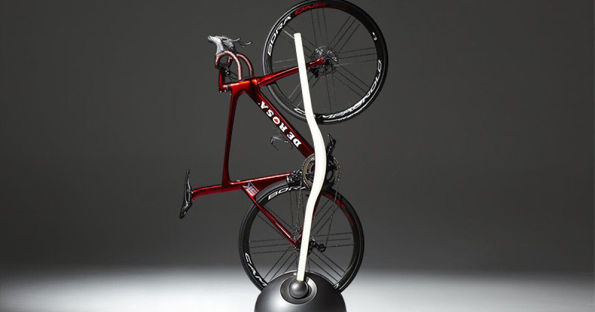 Space-saving bike rack doubles as stylish floor lamp