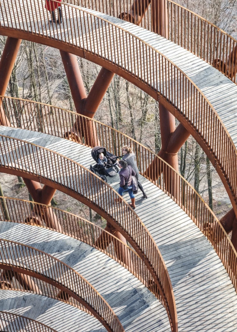 Stunning observation tower runs rings around Danish forest