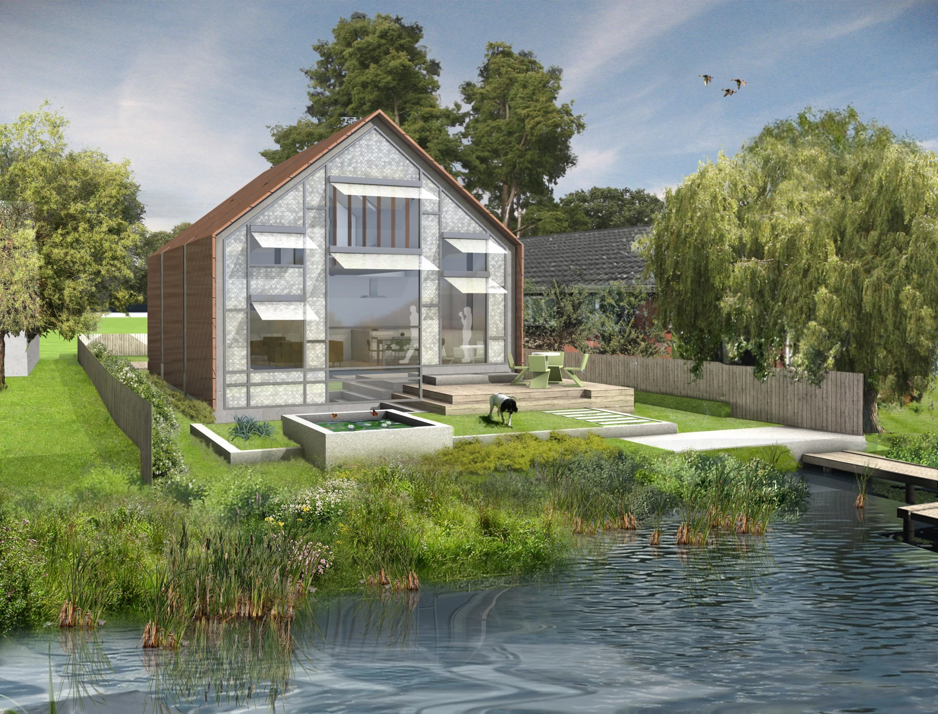 UK's first amphibious house becomes a "free-floating pontoon”