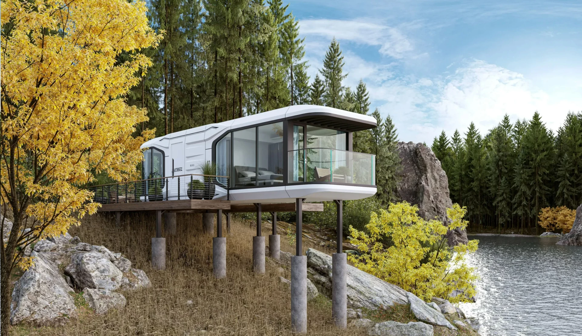 Futuristic smart tiny house enables majestic 360-degree views