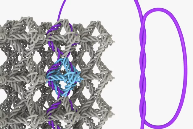 Microscale knots double tensile strength of new material
