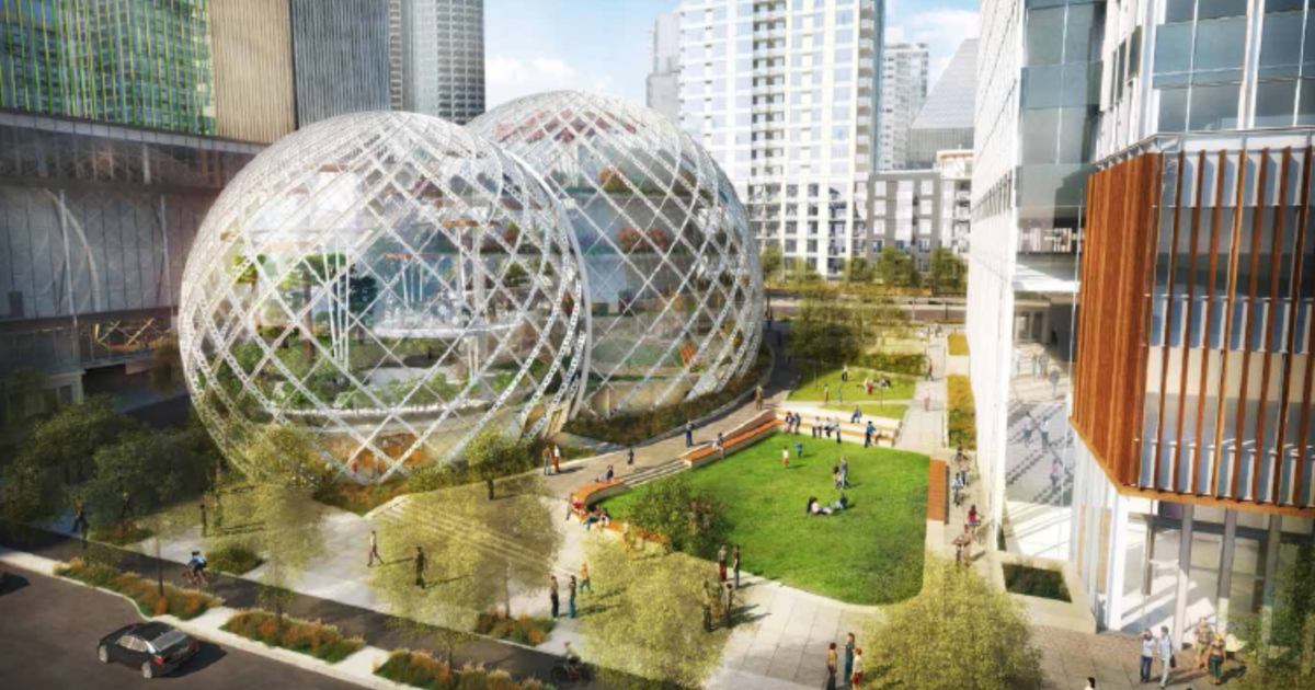 Amazon plans intersecting biospheres for Seattle campus headquarters