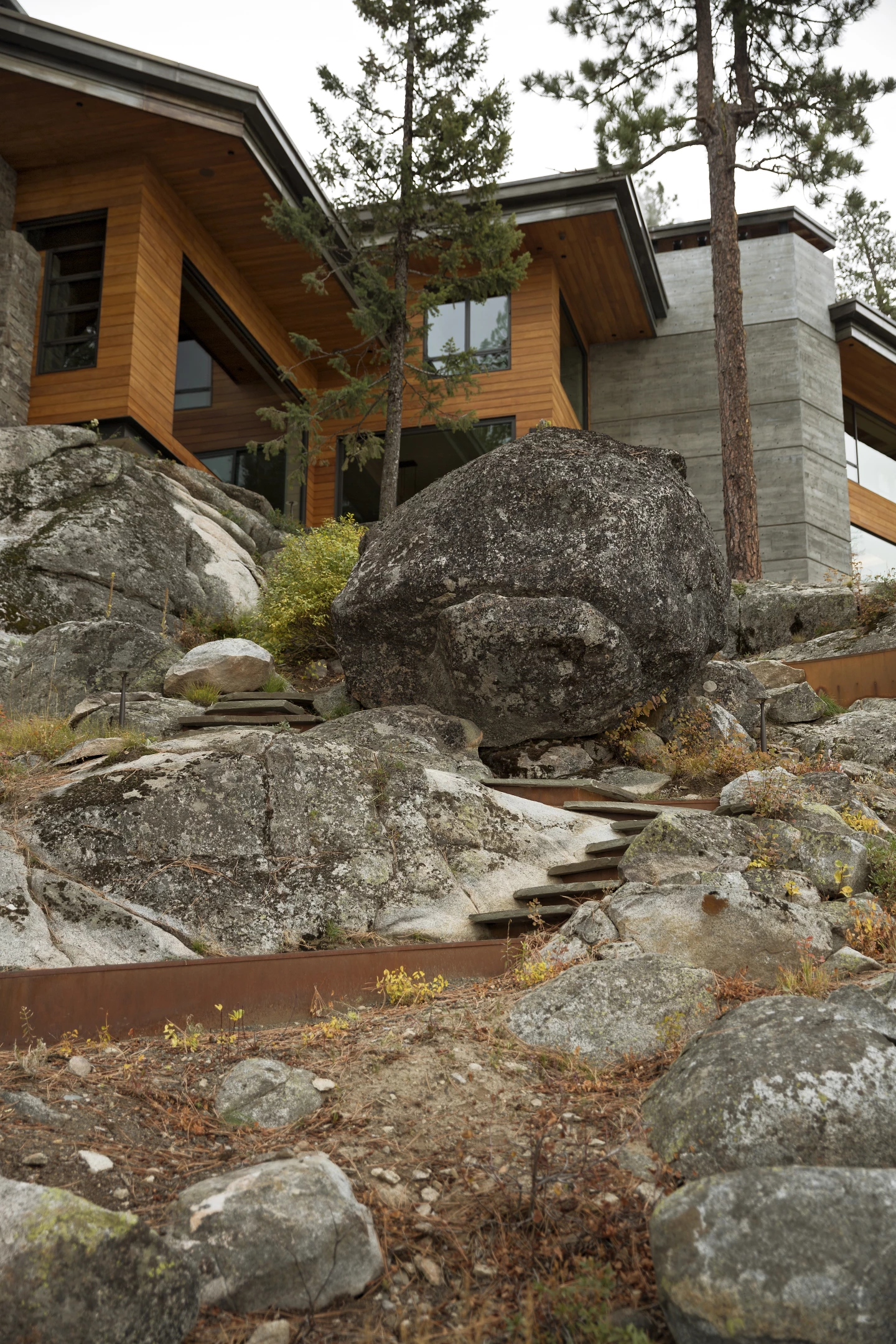 Magnificent lakeside Cliff House is cavernous inside and out