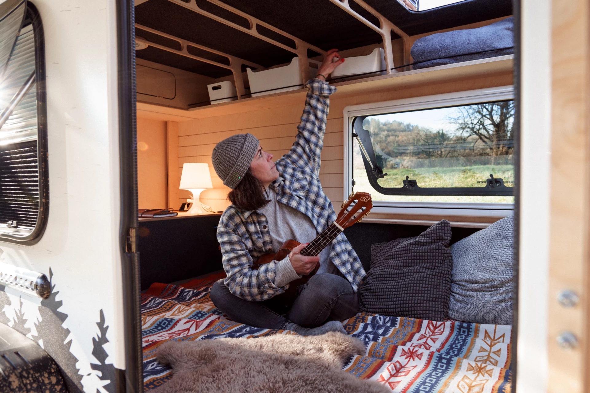 Tiny Bruno camping trailer lives large inside, outside and on the roof