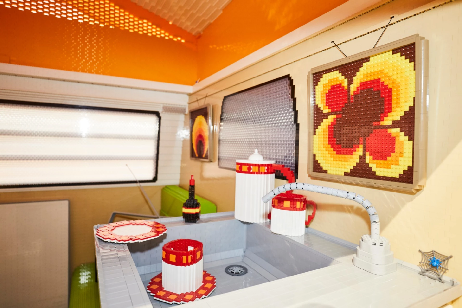 Classic Volkswagen Bulli pop-top camper van built up to life size from ...