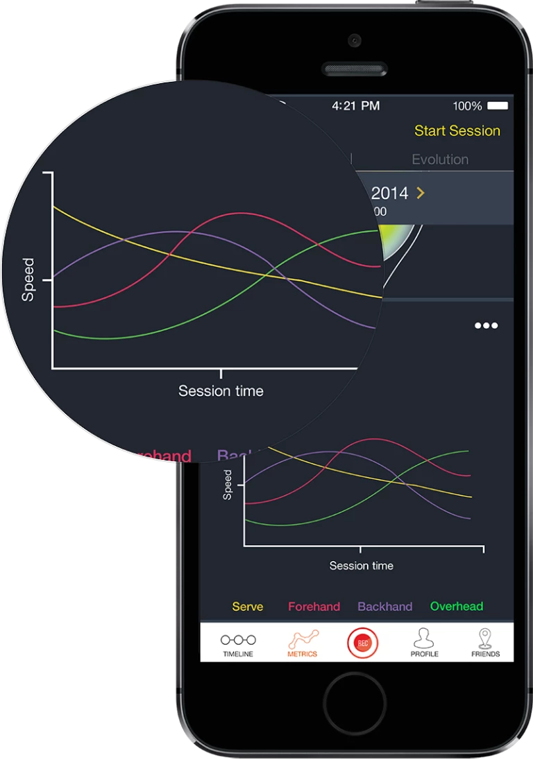 Shot Stats Challenger performance meter tracks your tennis racket