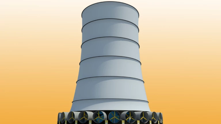 Solar Wind Energy's Downdraft Tower generates its own wind all year round