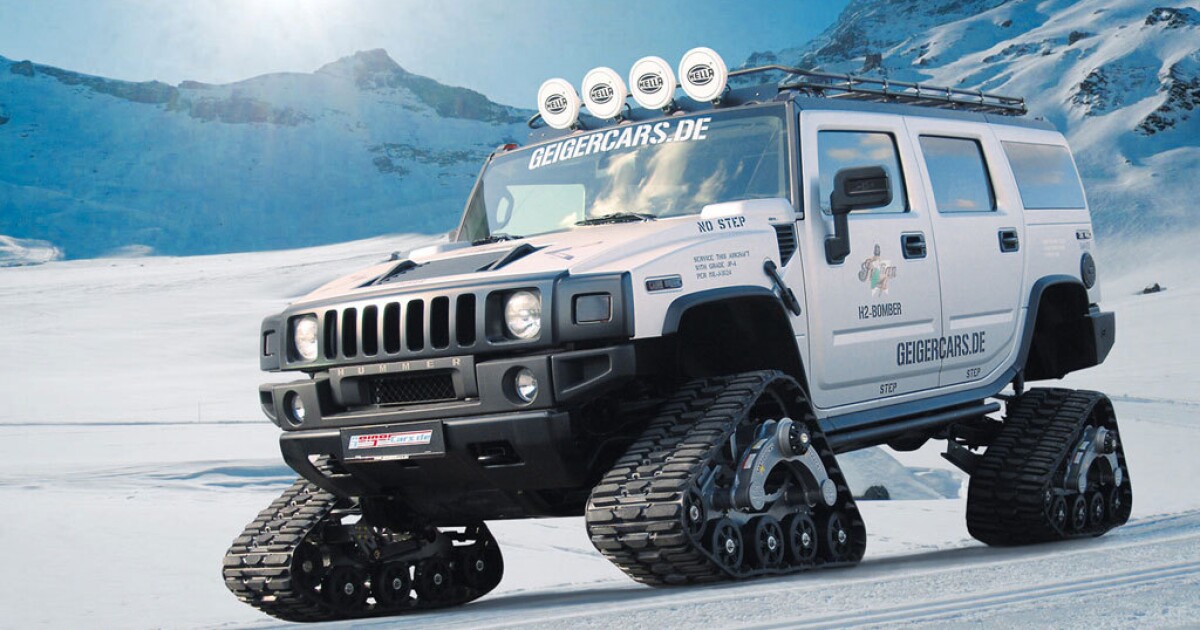 Hummer H2 Bomber ready to hit the slopes with Mattracks rubber tracks