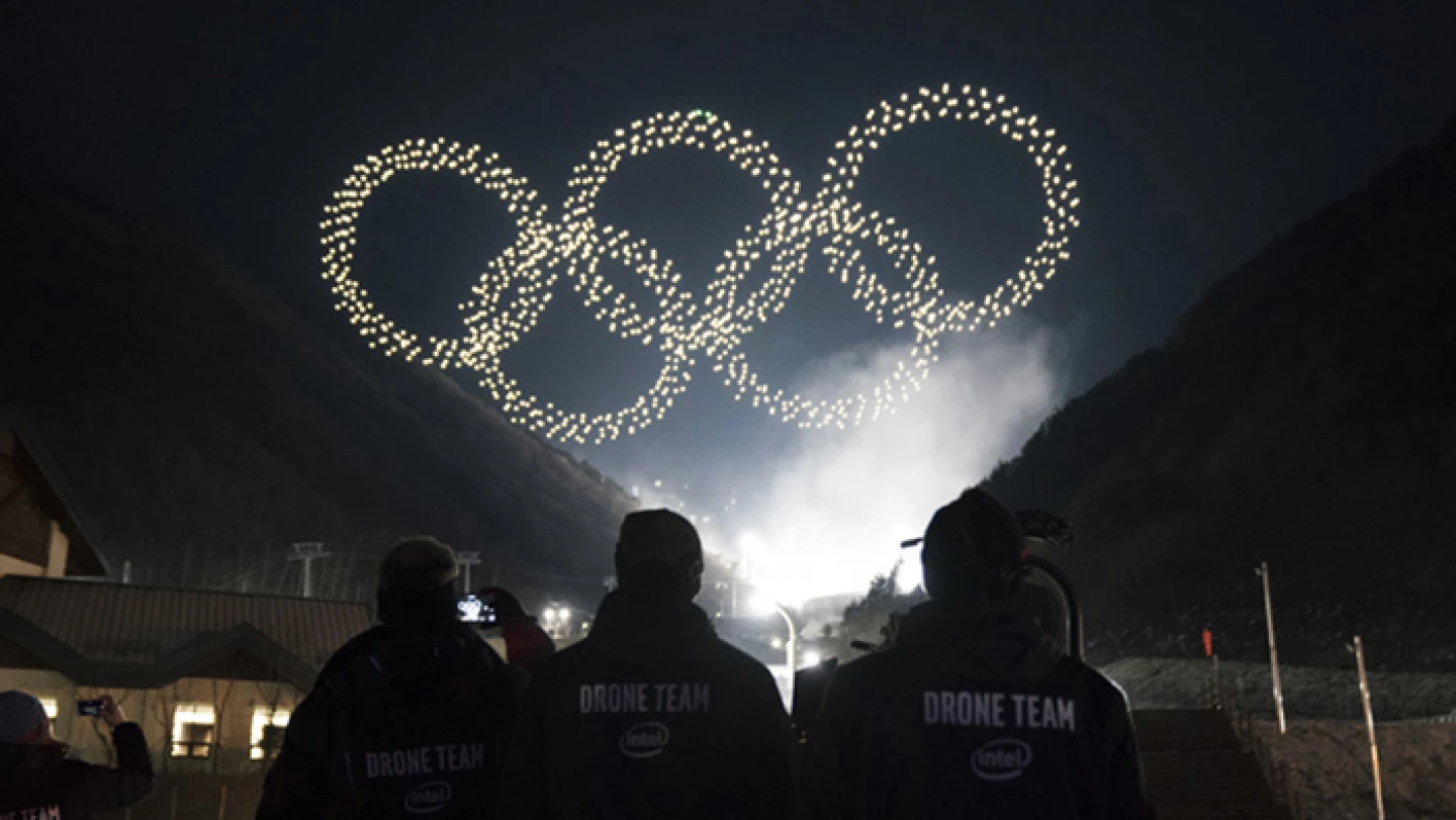 Intel's drones light up Winter Olympics with record-breaking flight