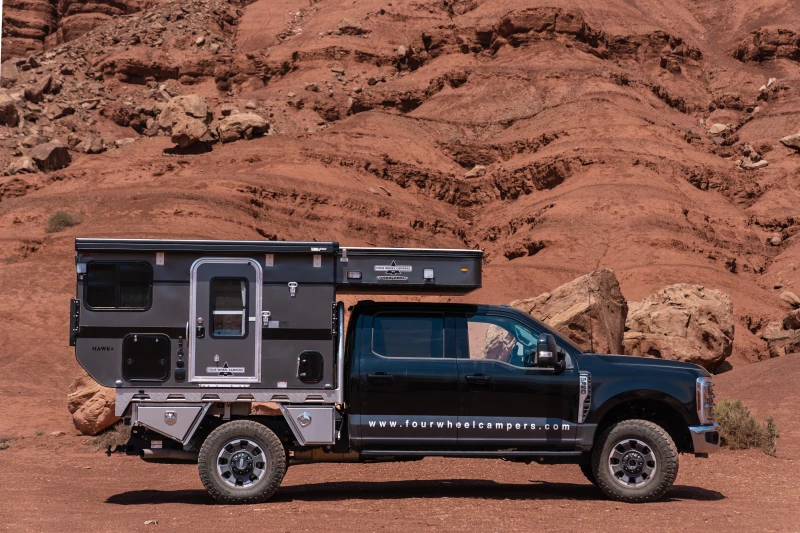 Four Wheel Campers Hawk+ self-contained off-grid pickup truck camper