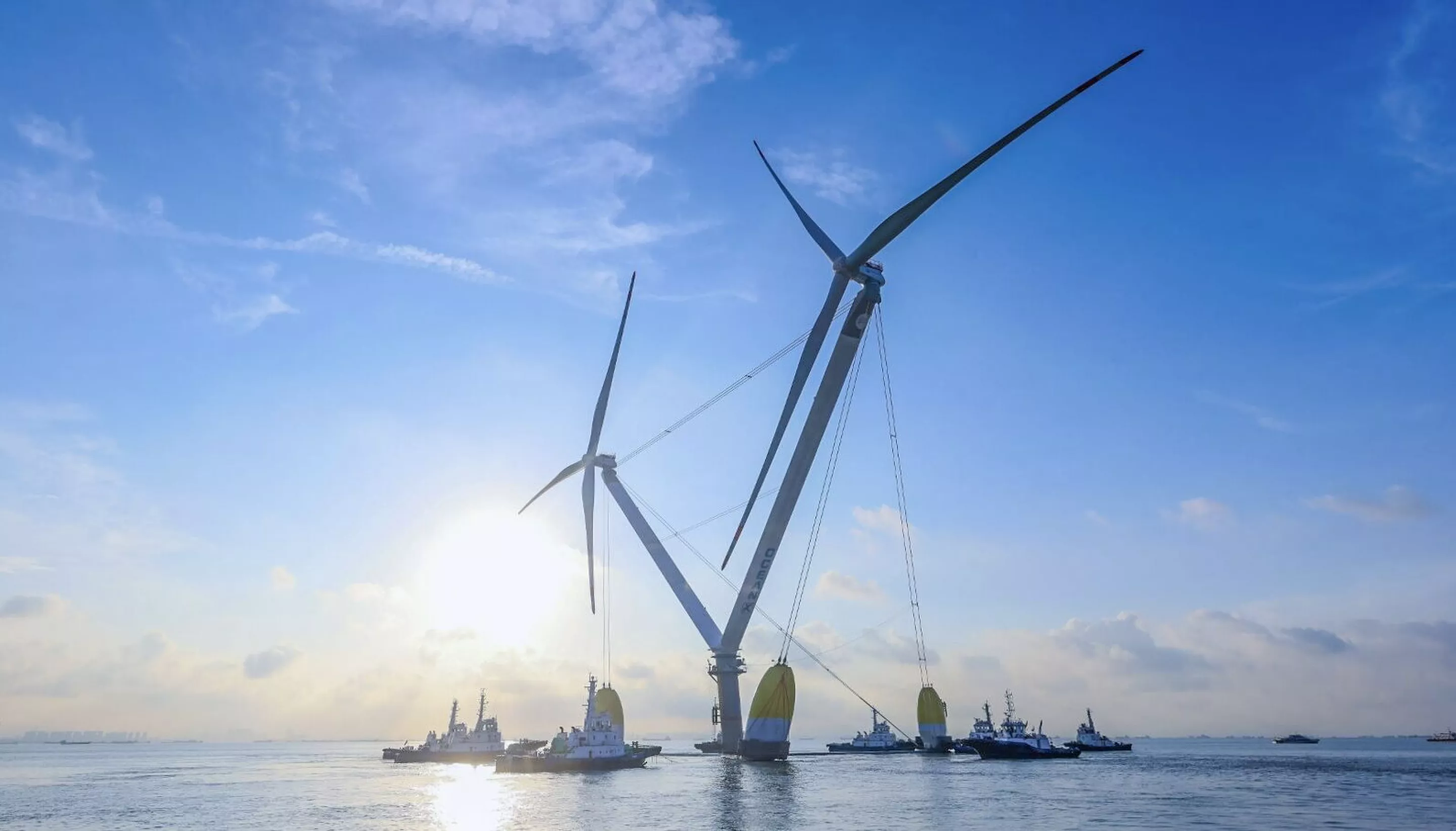 Giant dual-rotor wind turbine takes to the seas in China