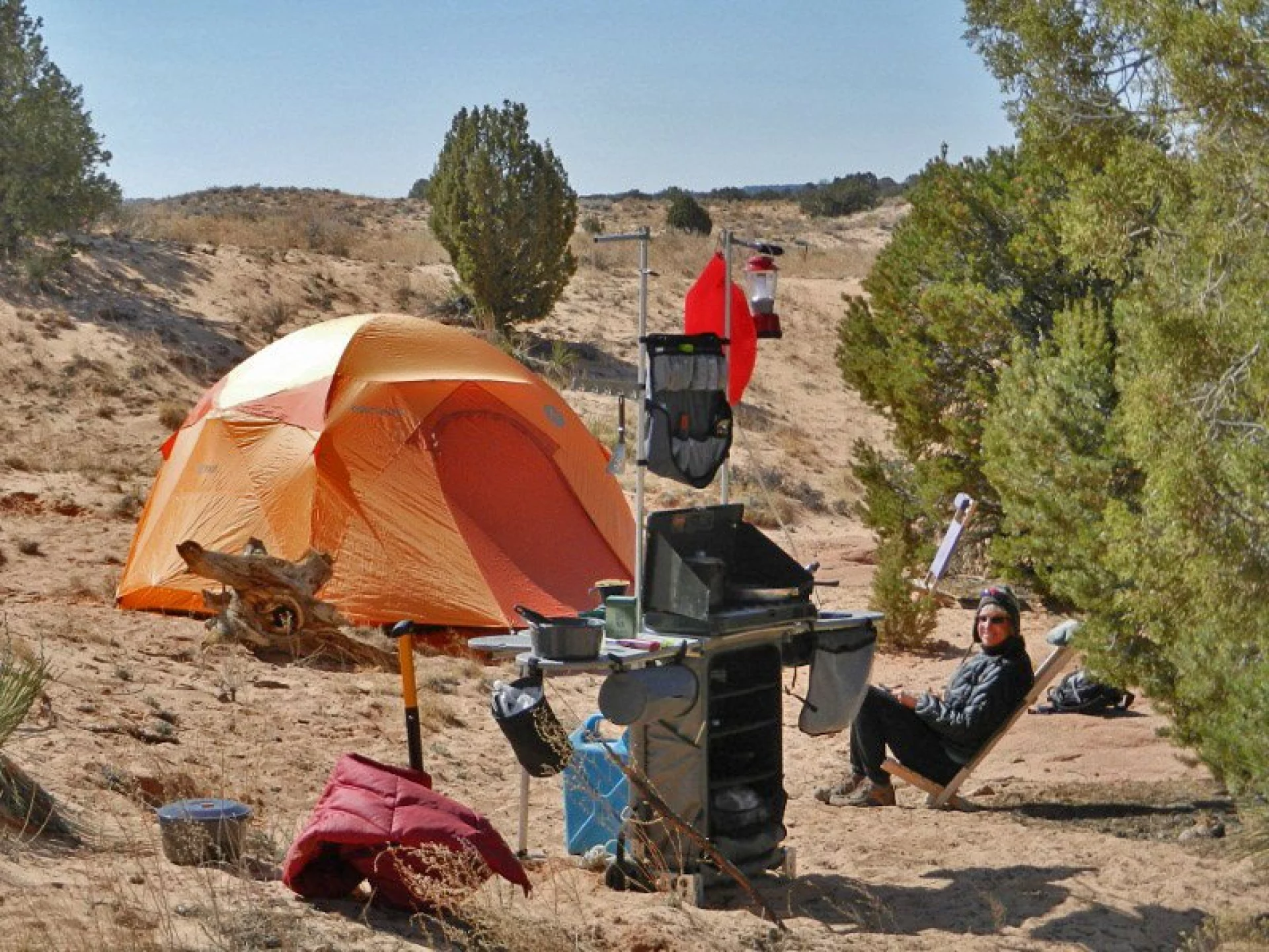 Grub Hub packs a camp kitchen in a rolled suitcase